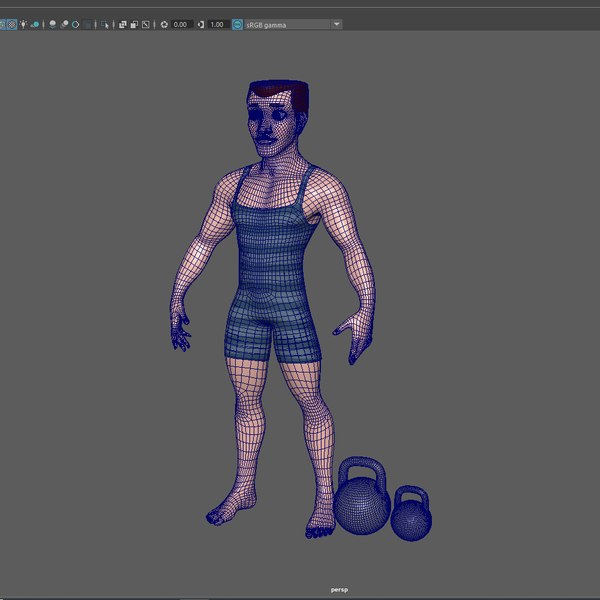 Cartoon bodybuilder 3D model - TurboSquid 1702899