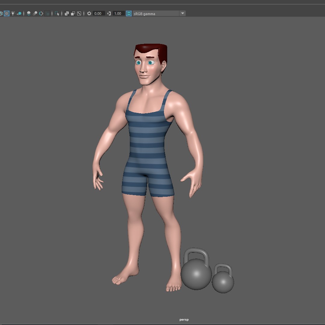Cartoon Bodybuilder 3D Model - TurboSquid 1702899