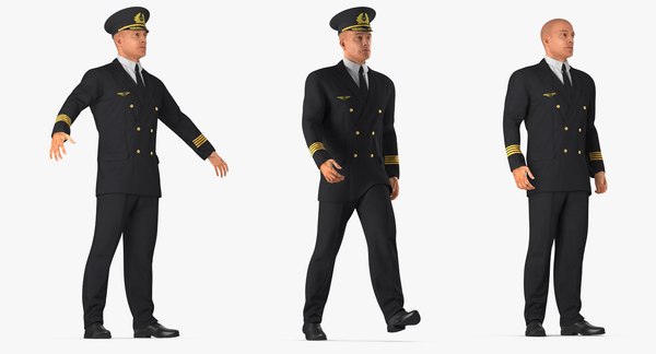 3d airline pilot rigged