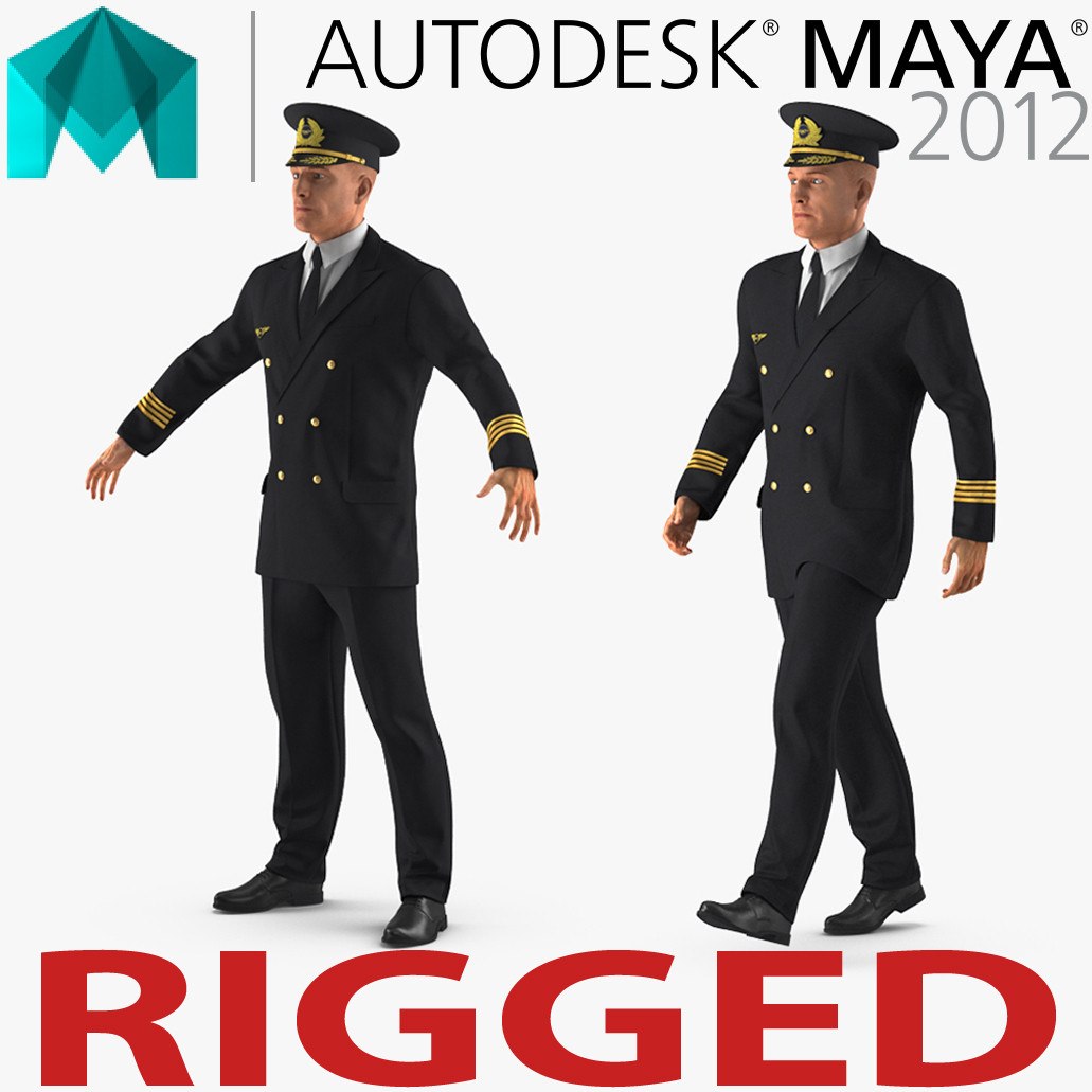 3d airline pilot rigged