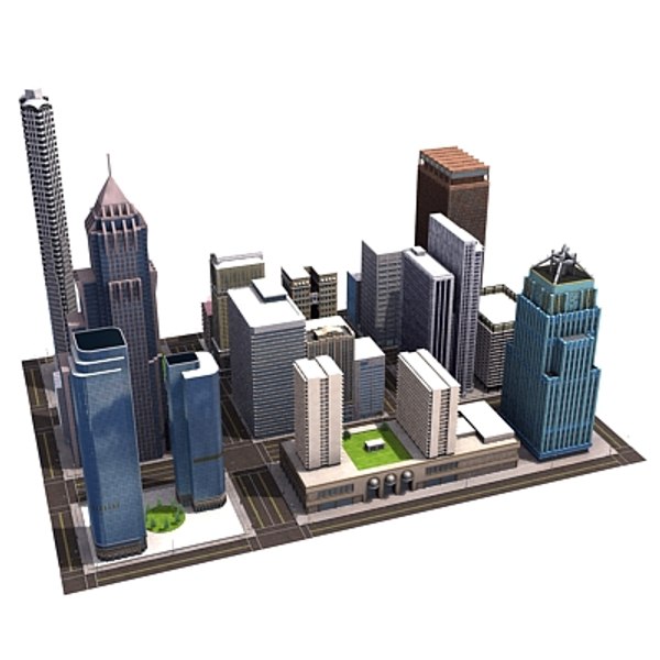 3d tileable city blocks buildings