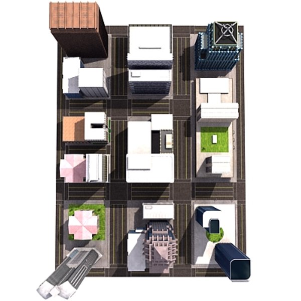 3d tileable city blocks buildings