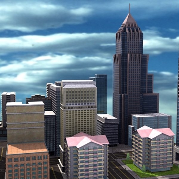 3d tileable city blocks buildings