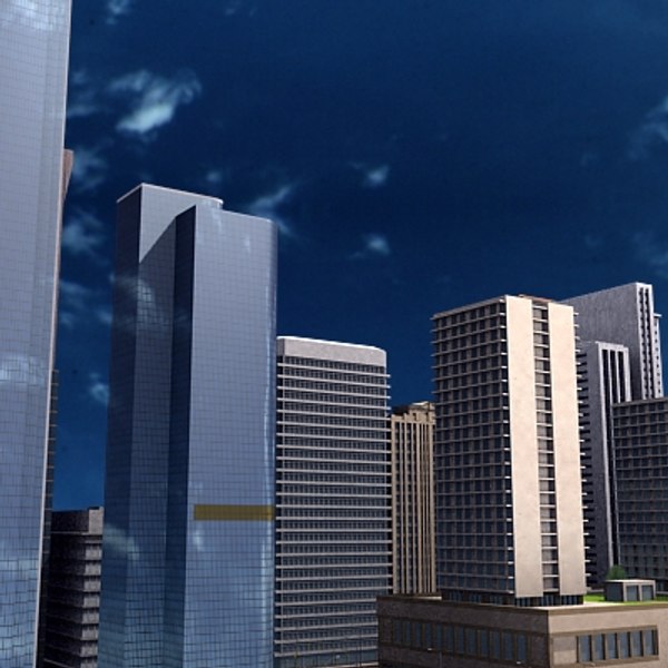 3d tileable city blocks buildings