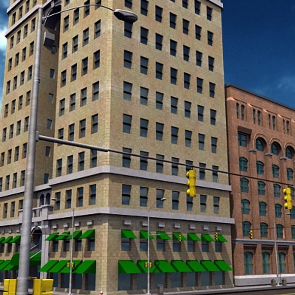 3d tileable city blocks buildings