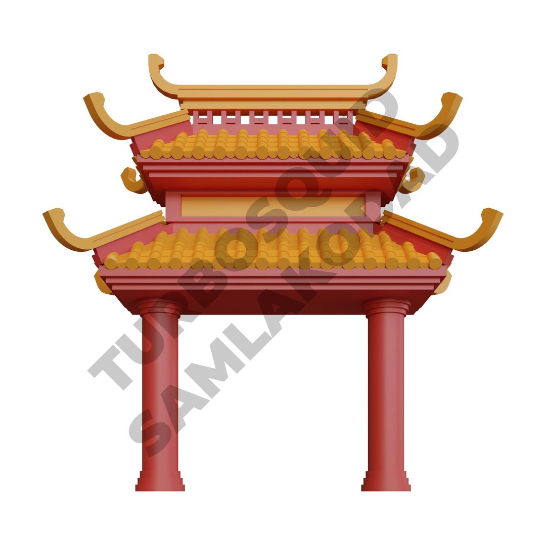 modelo 3d Chinatown Gate 01 - TurboSquid 2015189