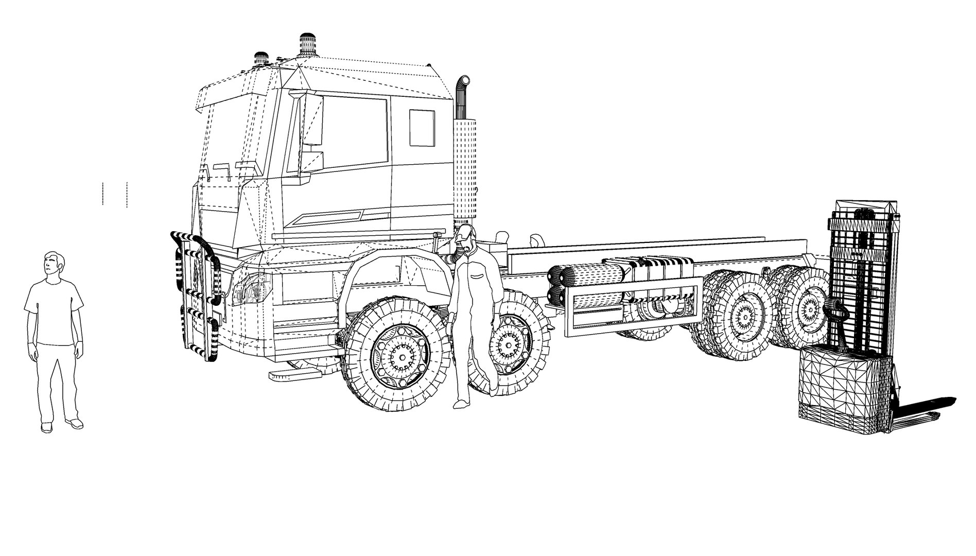 3D Forklift Loading Semi Truck - TurboSquid 2101764