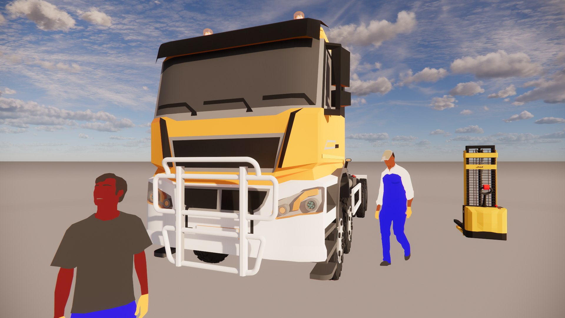 3D Forklift Loading Semi Truck - TurboSquid 2101764