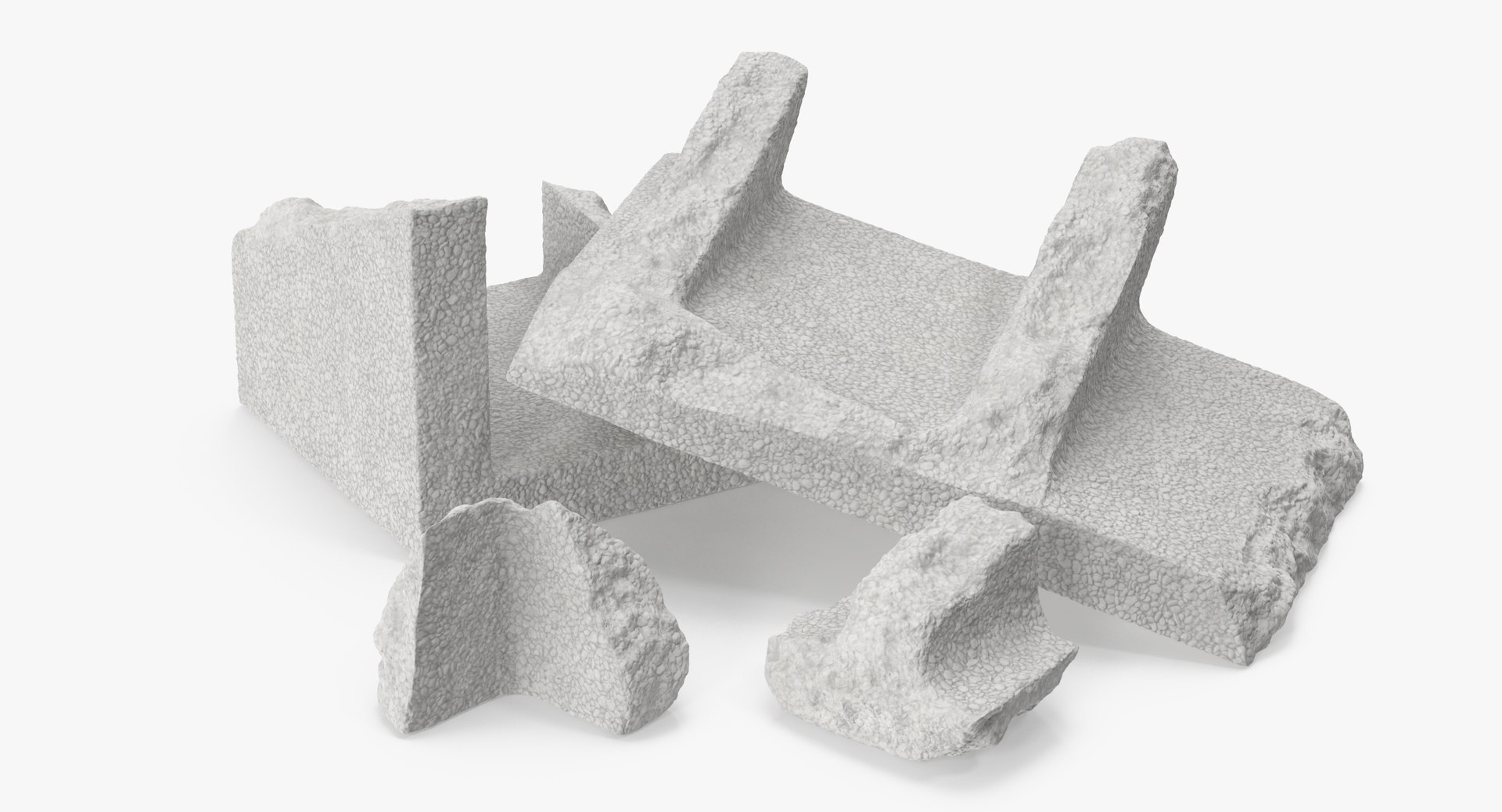 C4d Broken Cinder Blocks