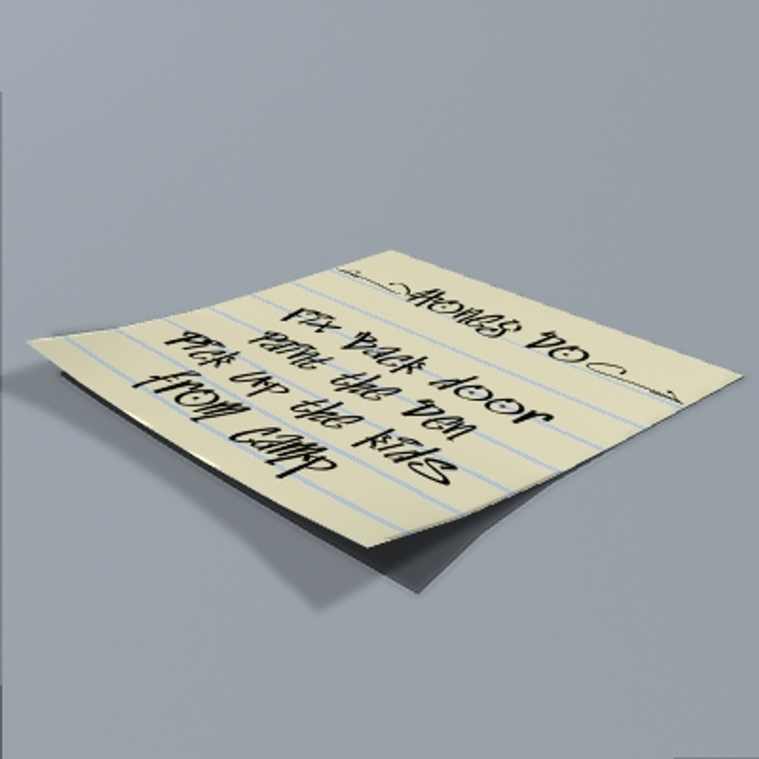 Sticky Note 3d Model