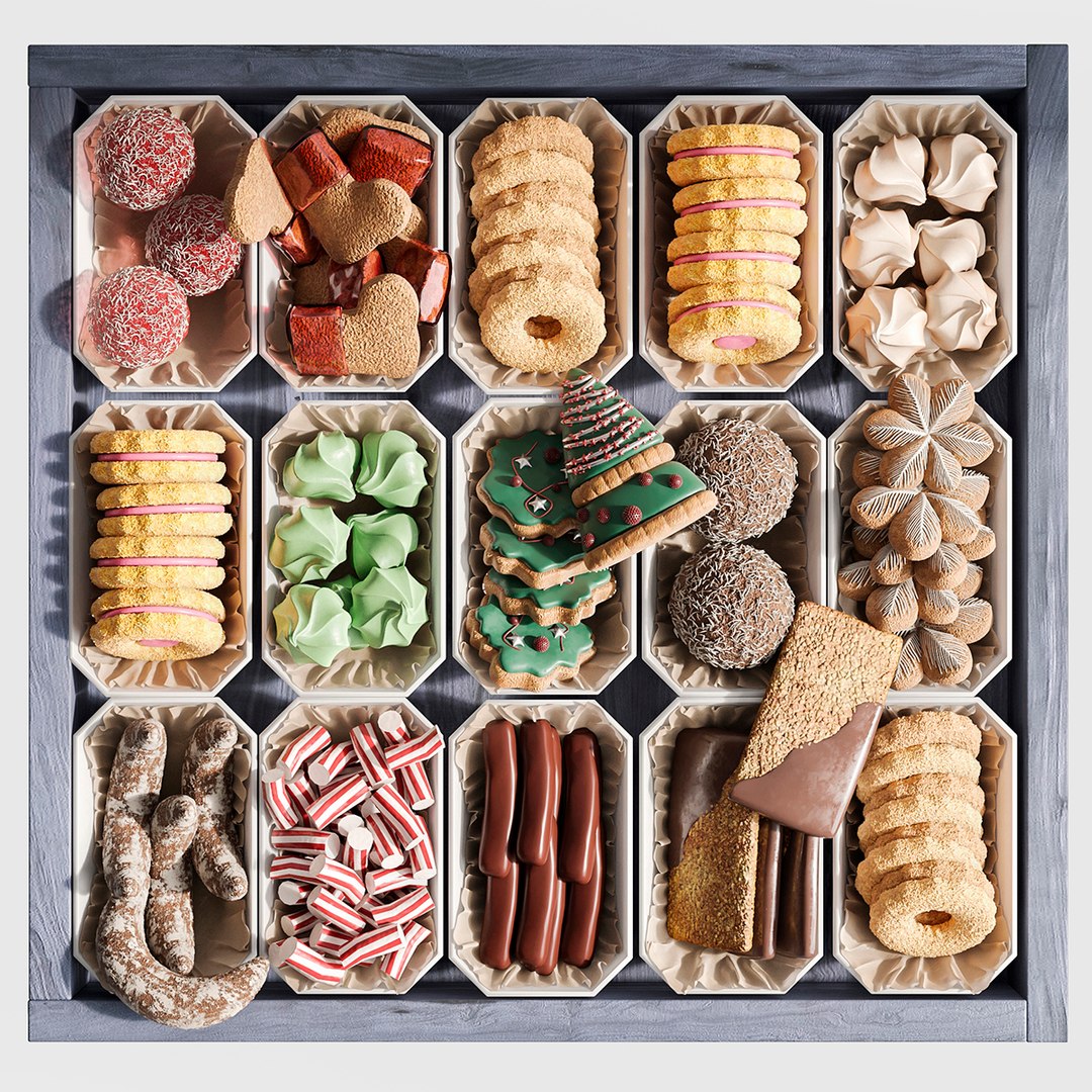 3D Model Gift Wrapping Of Desserts Sweets Cookies Chocolate ...
