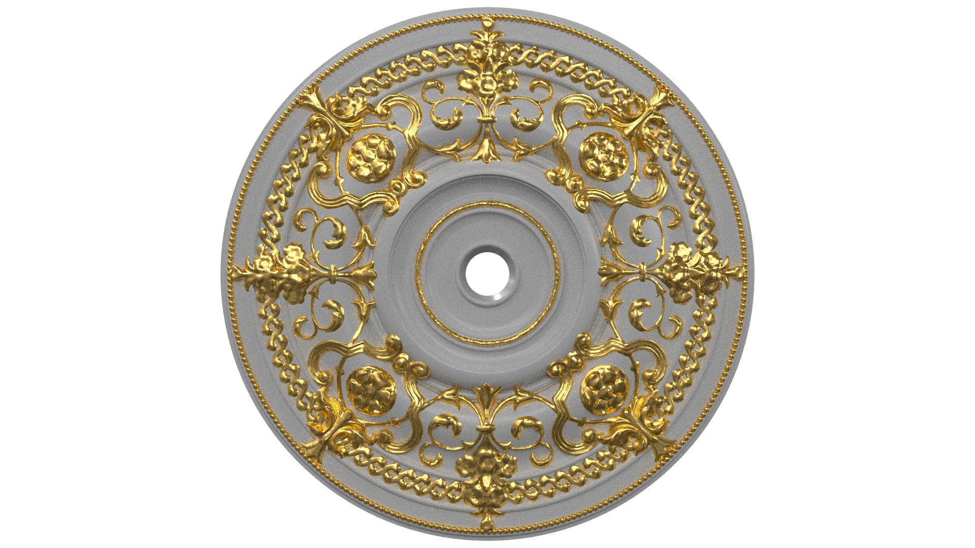 3D Ceiling Sockets Gypsum Plaster DR234 Model - TurboSquid 2142873