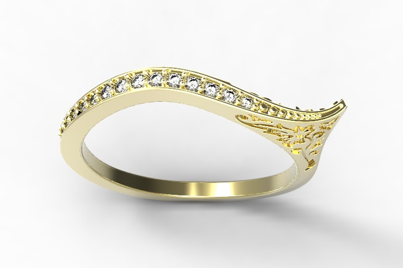 3d model of gold ring