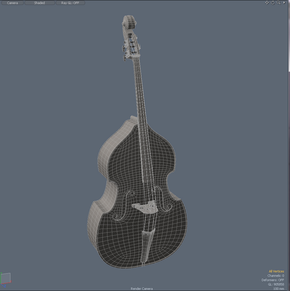 double bass 3d model