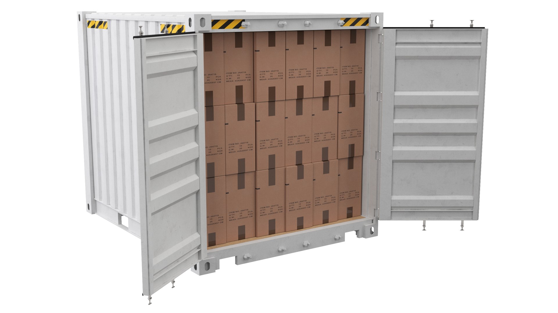 10ft Shipping Container With Packages 3D Model - TurboSquid 2017525