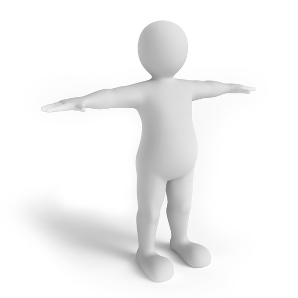 3d model white man cartoon character rigged