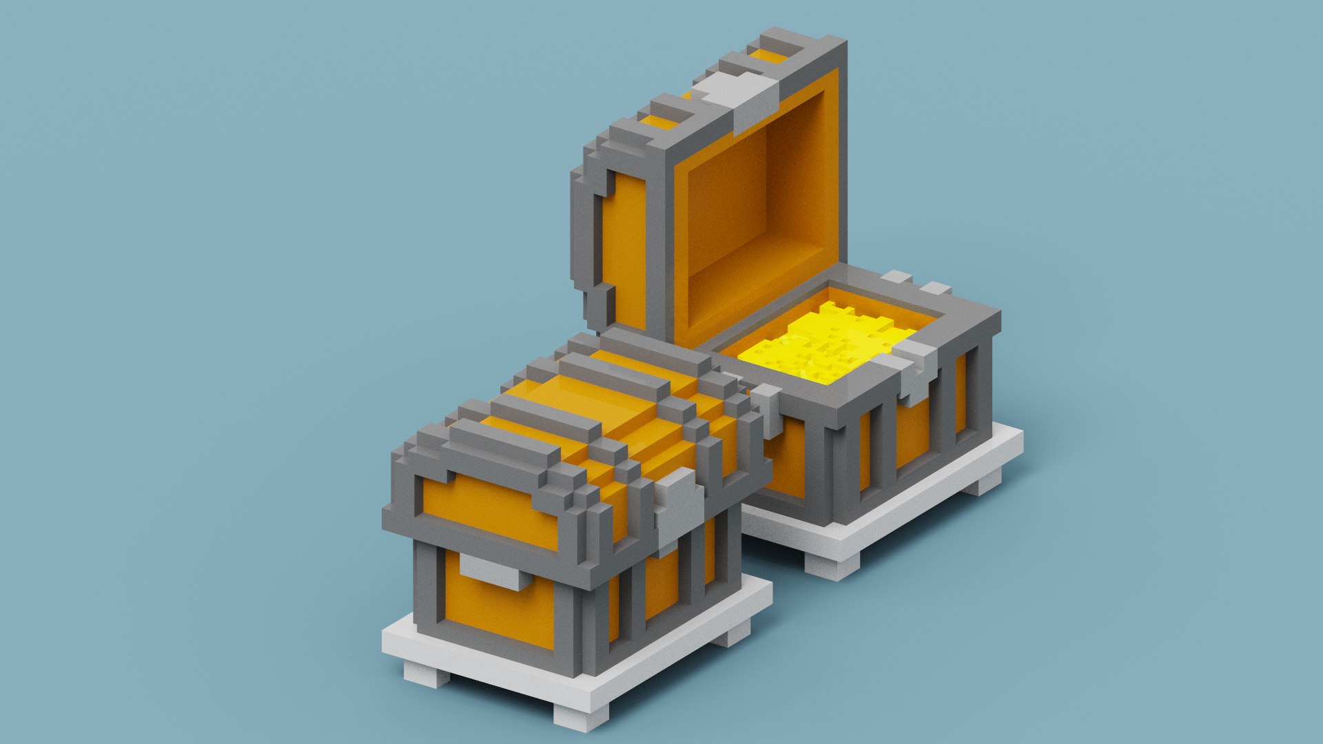 3D Voxel Treasure Chest Model - TurboSquid 1945045