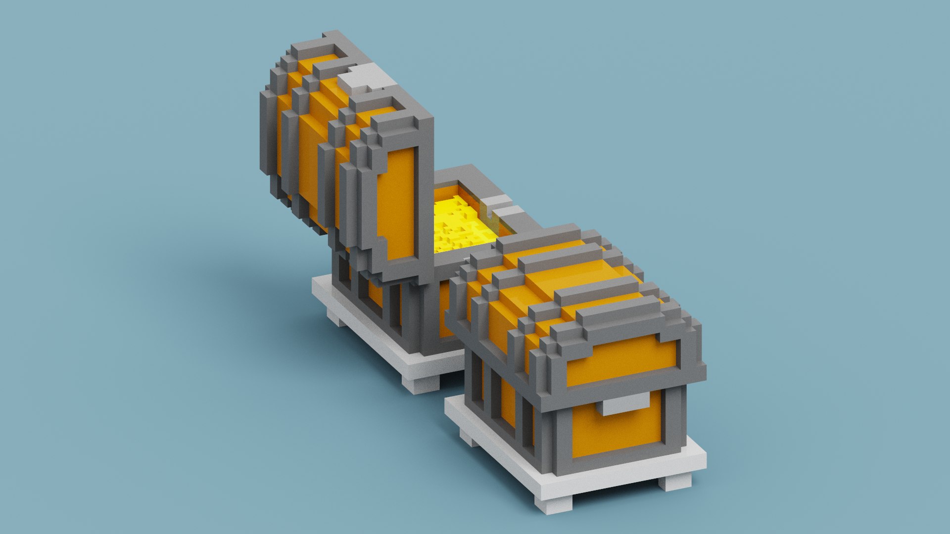3D Voxel Treasure Chest Model - TurboSquid 1945045