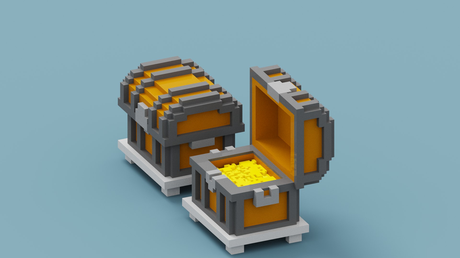 3D Voxel Treasure Chest Model - TurboSquid 1945045