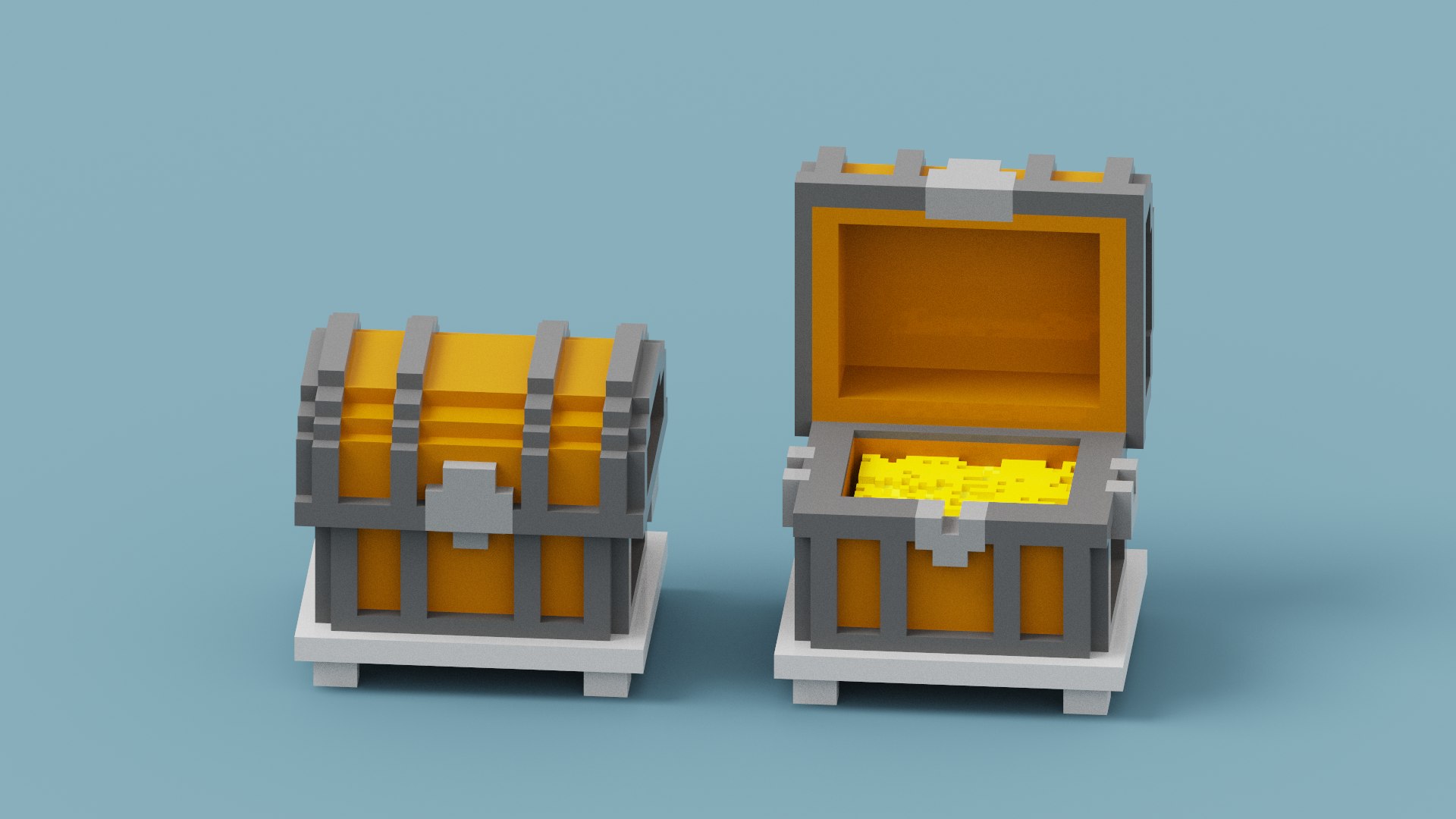 3D Voxel Treasure Chest Model - TurboSquid 1945045