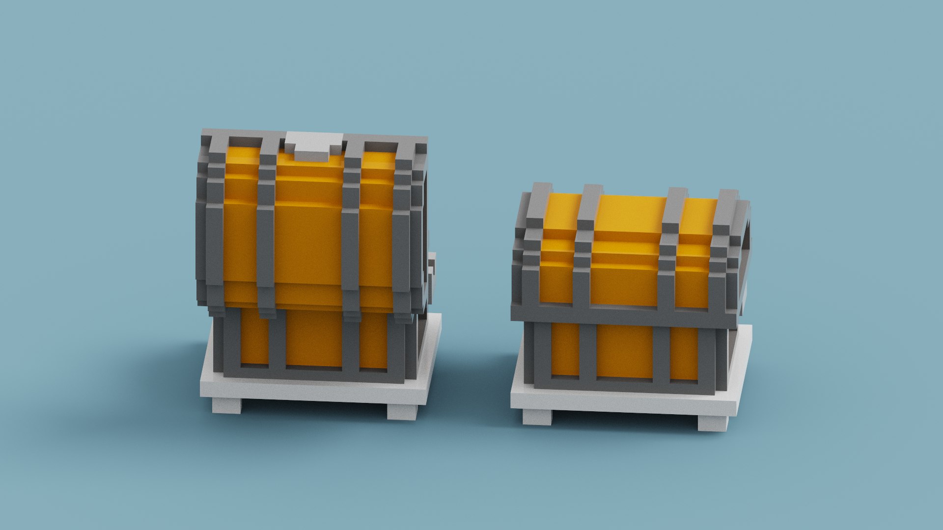 3D Voxel Treasure Chest Model - TurboSquid 1945045