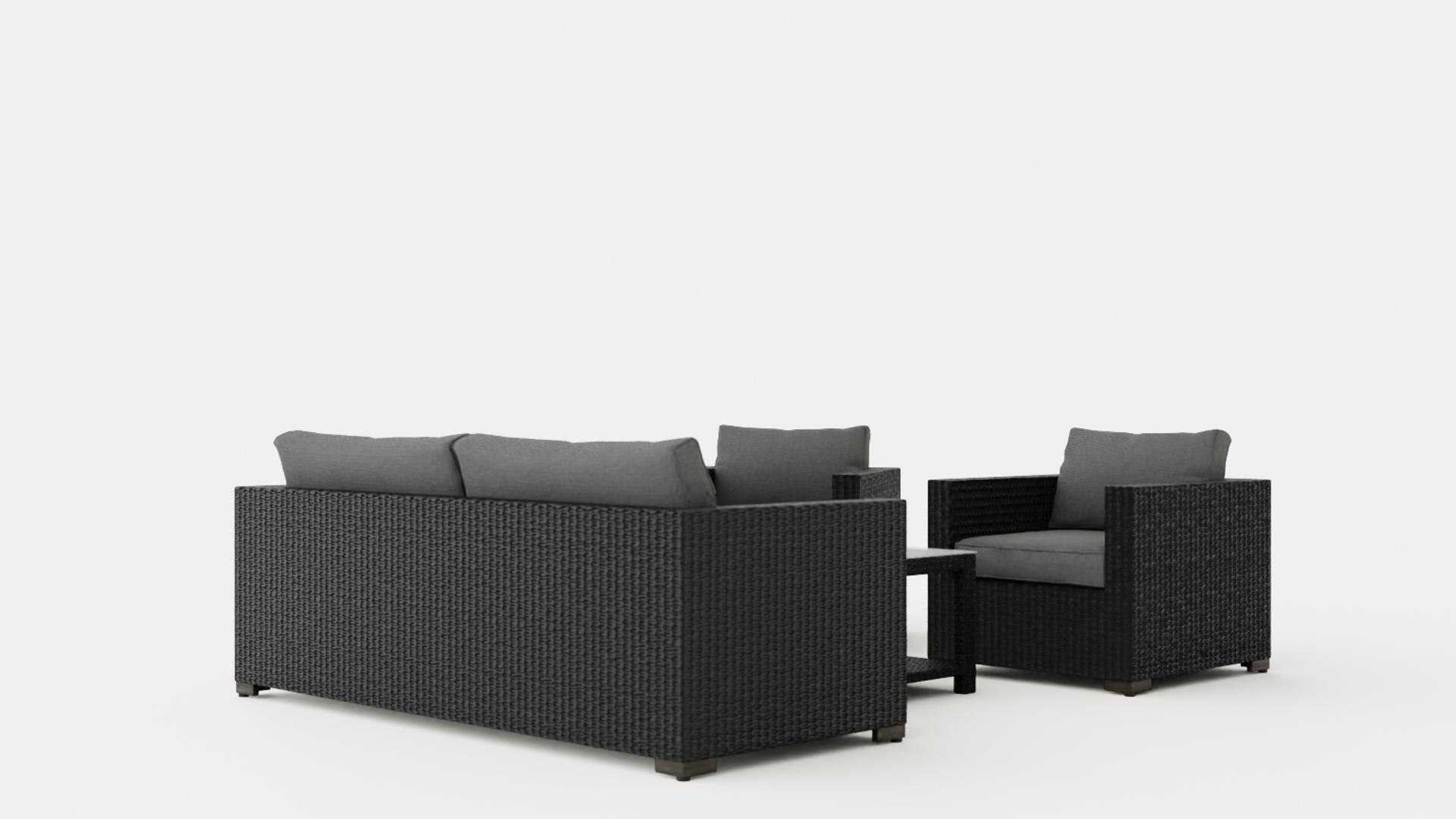 Ninja Sofa Group Black Model - TurboSquid 2241957