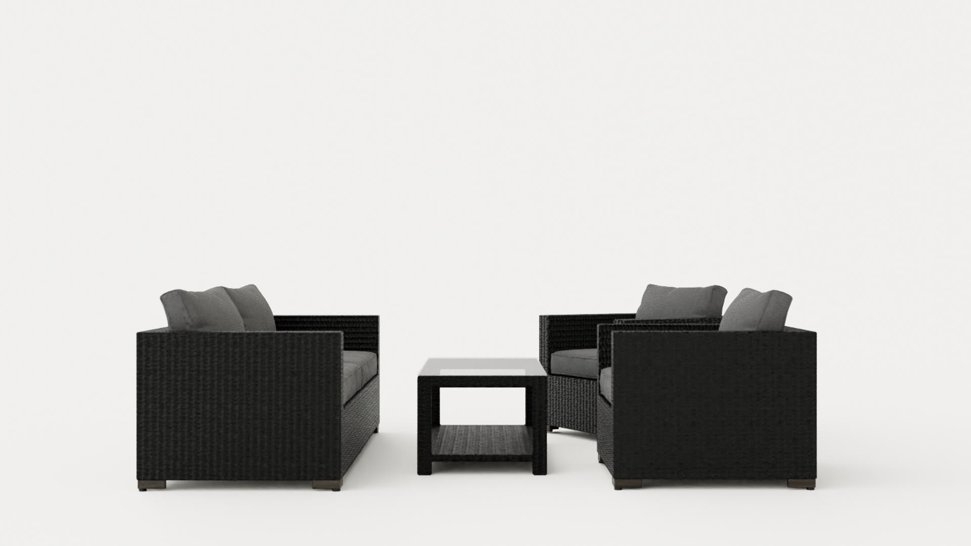 Ninja Sofa Group Black Model - TurboSquid 2241957