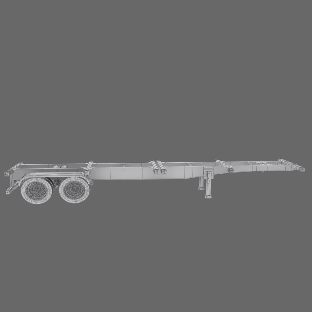 3d 40ft Iso Container Chassis