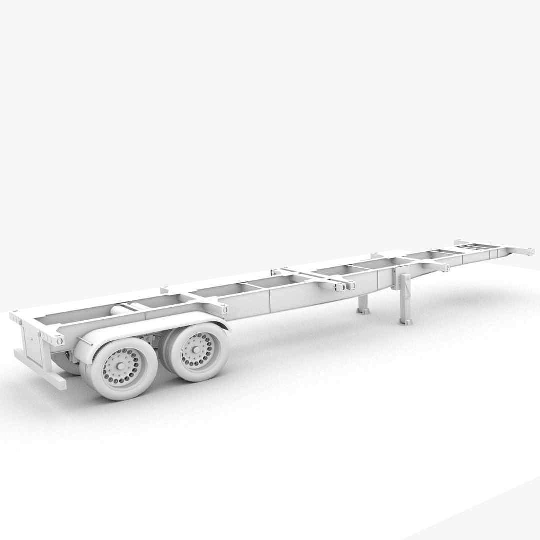 3d 40ft Iso Container Chassis