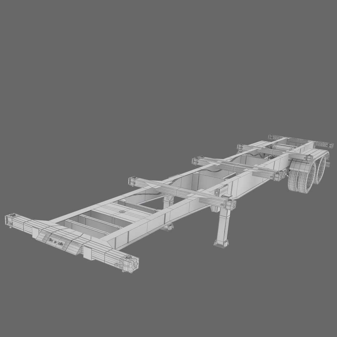 3d 40ft Iso Container Chassis