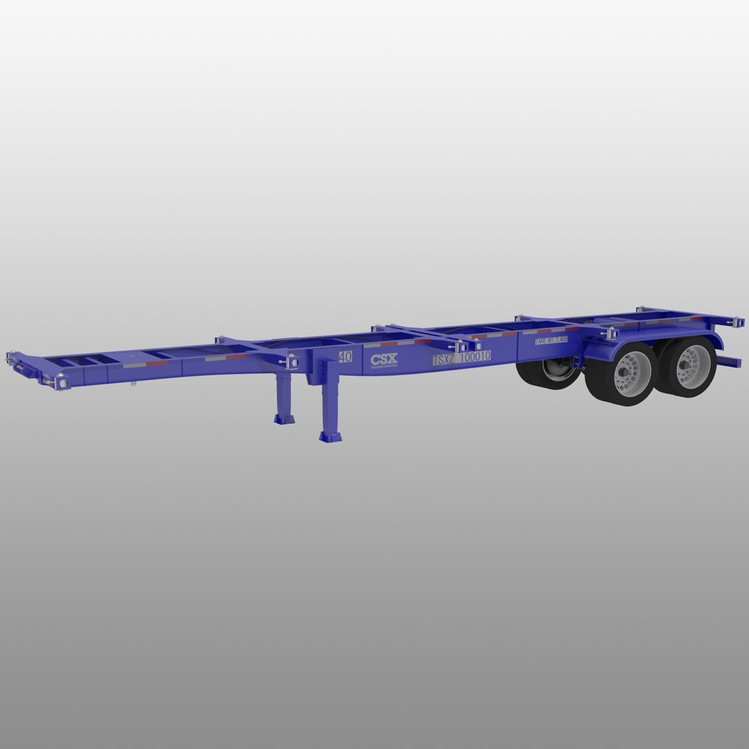3d 40ft Iso Container Chassis