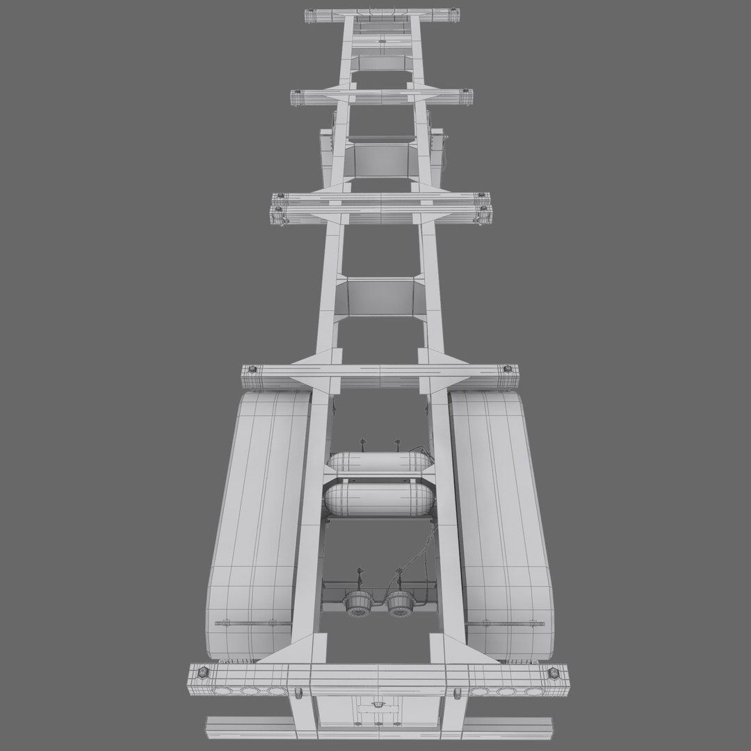 3d 40ft Iso Container Chassis