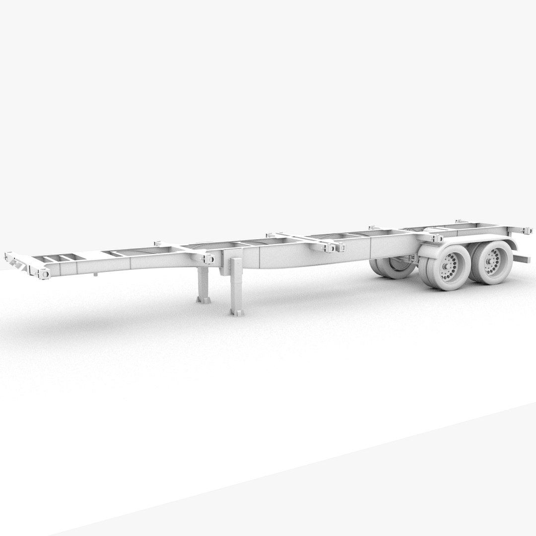 3d 40ft Iso Container Chassis