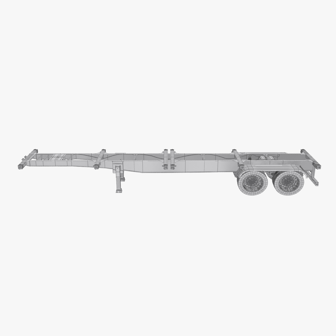 3d 40ft iso container chassis
