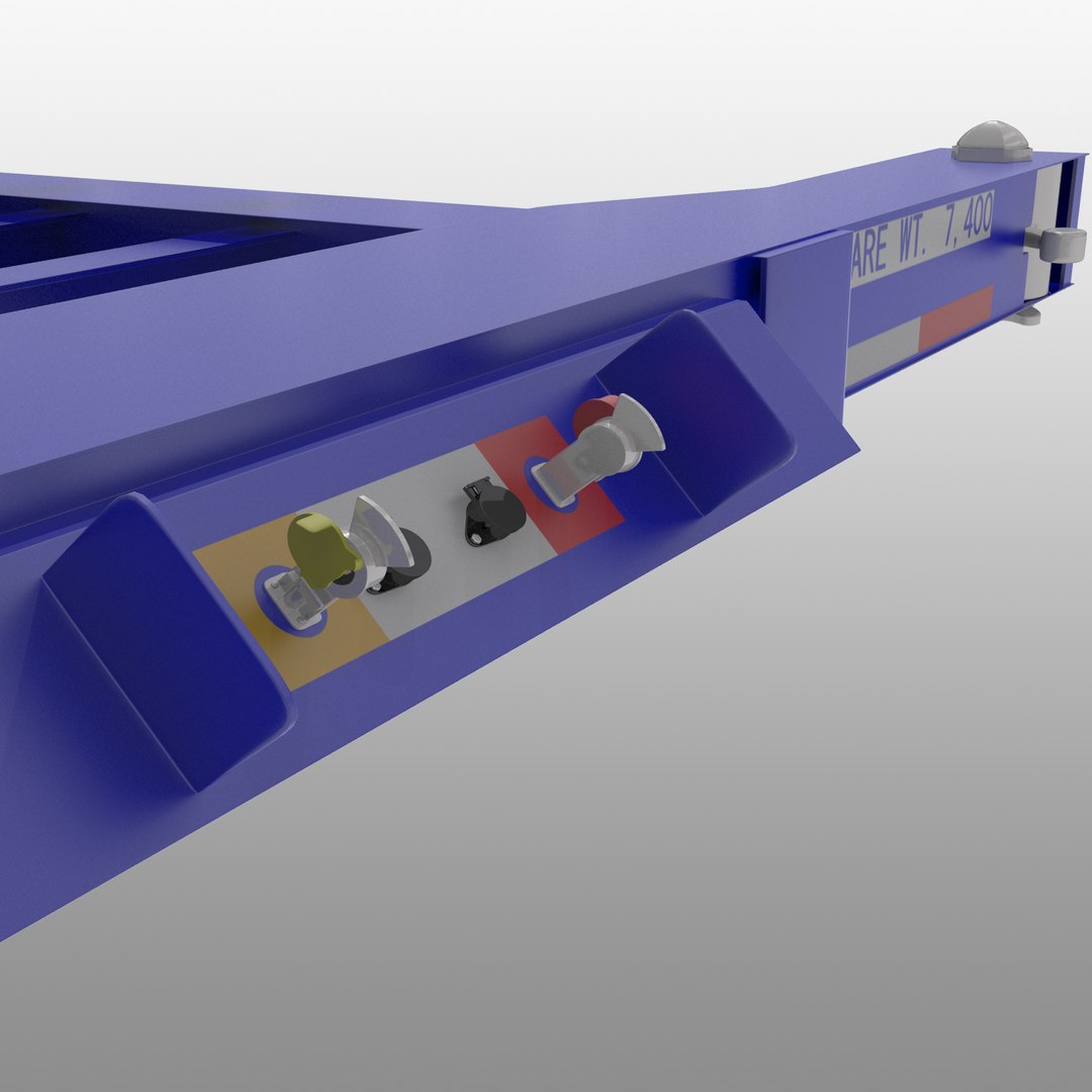 3d 40ft Iso Container Chassis