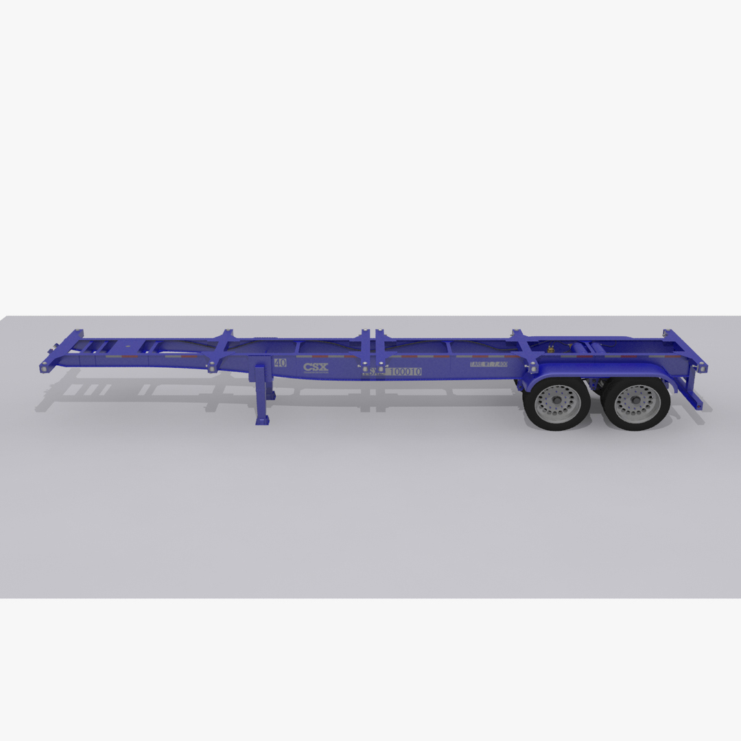 3d 40ft iso container chassis