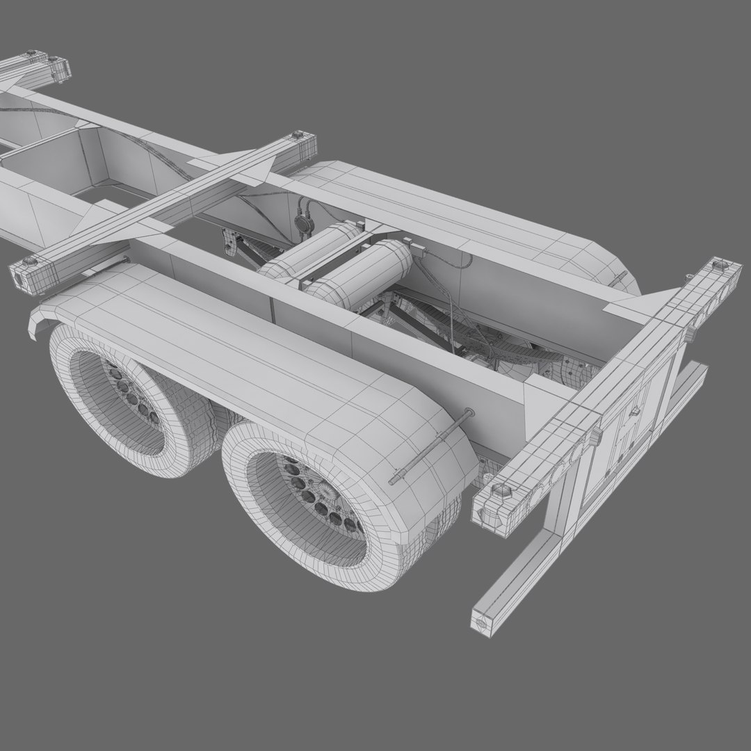 3d 40ft Iso Container Chassis