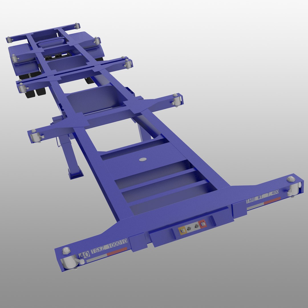 3d 40ft Iso Container Chassis