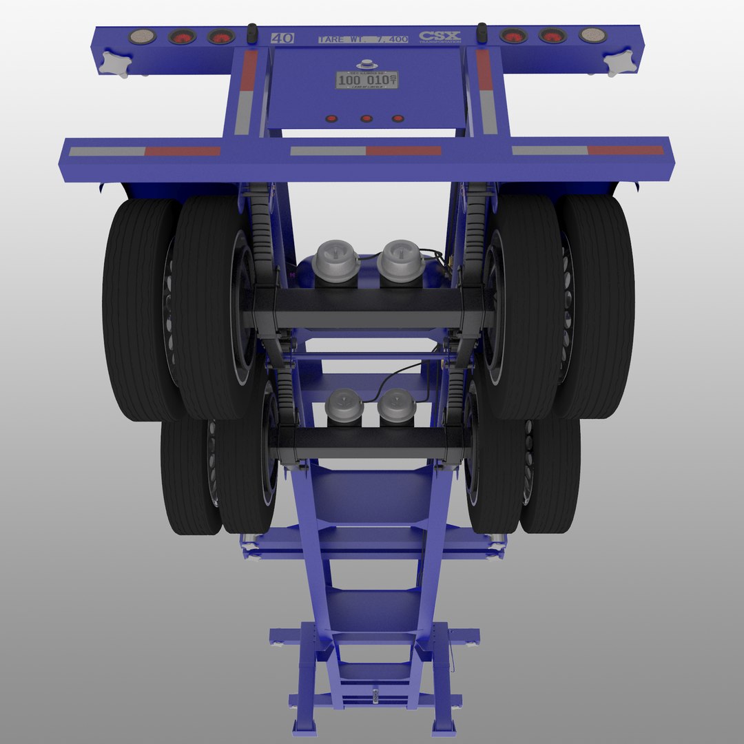 3d 40ft Iso Container Chassis