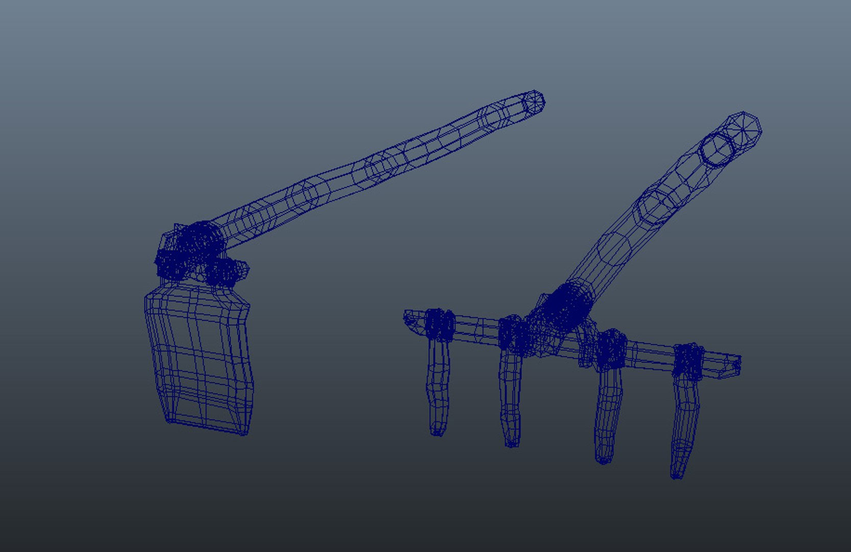 3d model rake hoe
