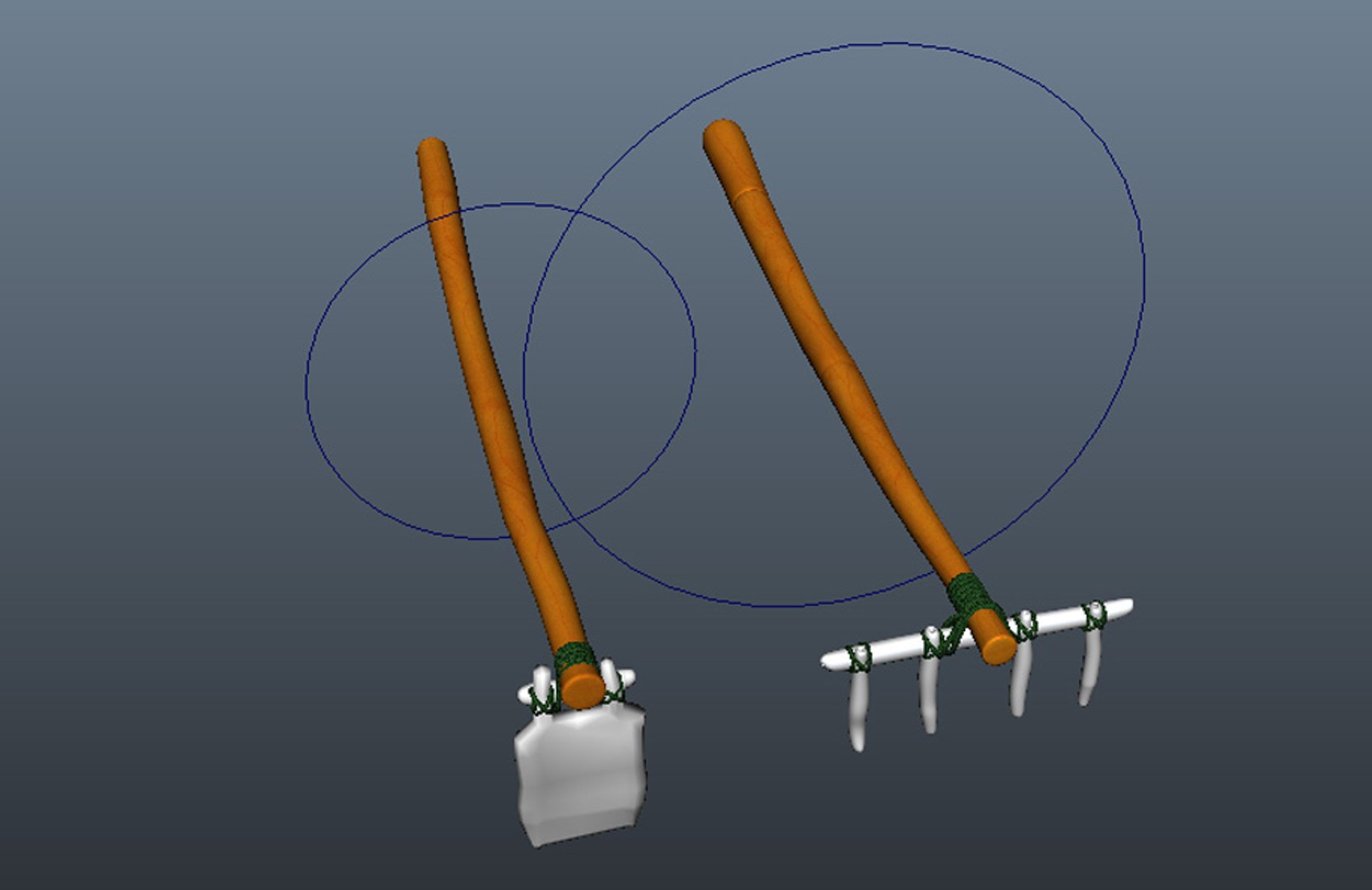 3d model rake hoe