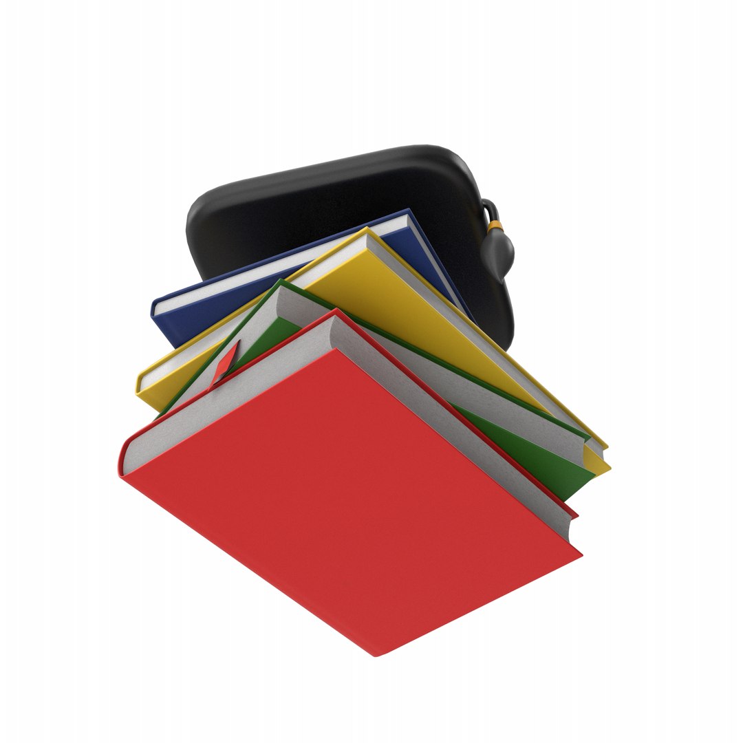Cartoony Graduation Hat And Books 3D - TurboSquid 2226702