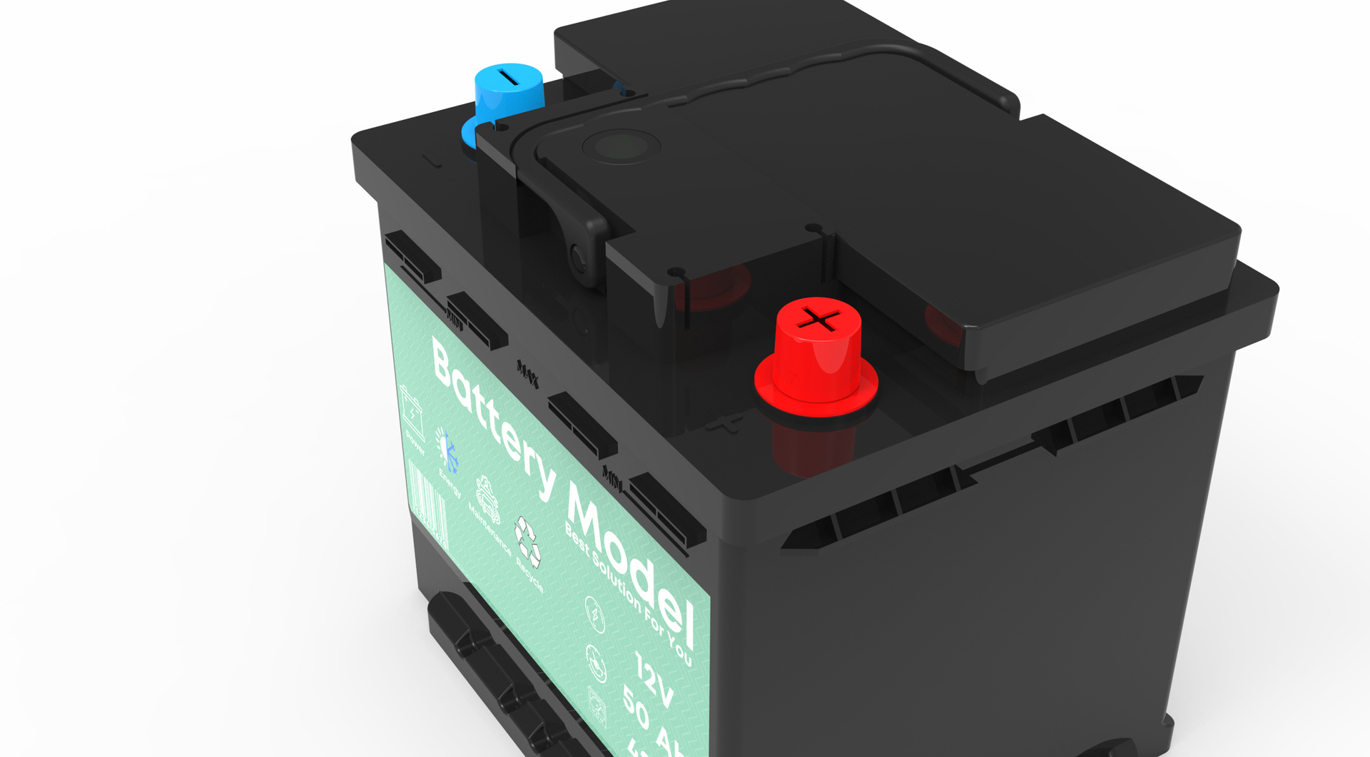 3D Car Battery 12V 50Ah 420A model - TurboSquid 1717120