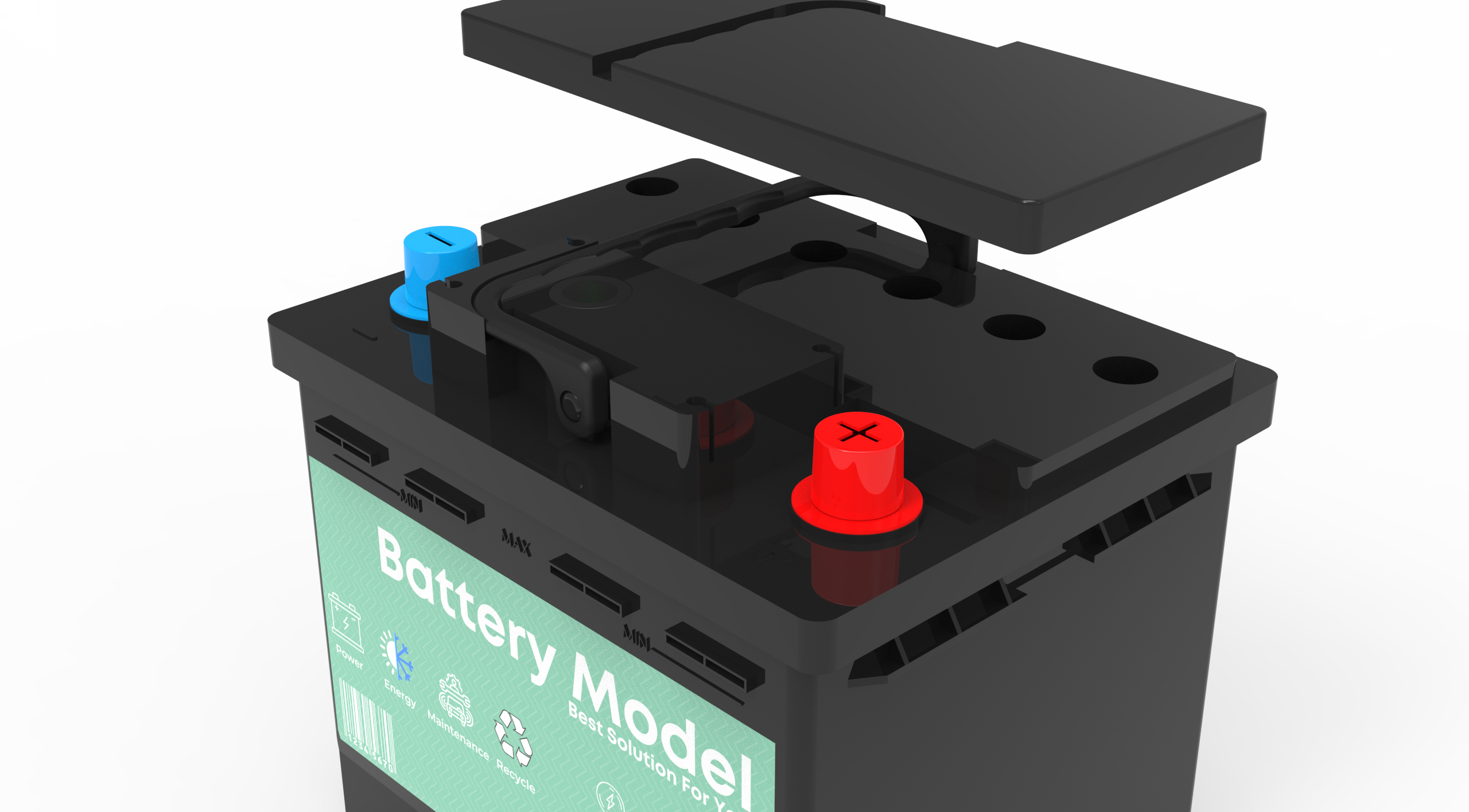 3D Car Battery 12V 50Ah 420A model - TurboSquid 1717120