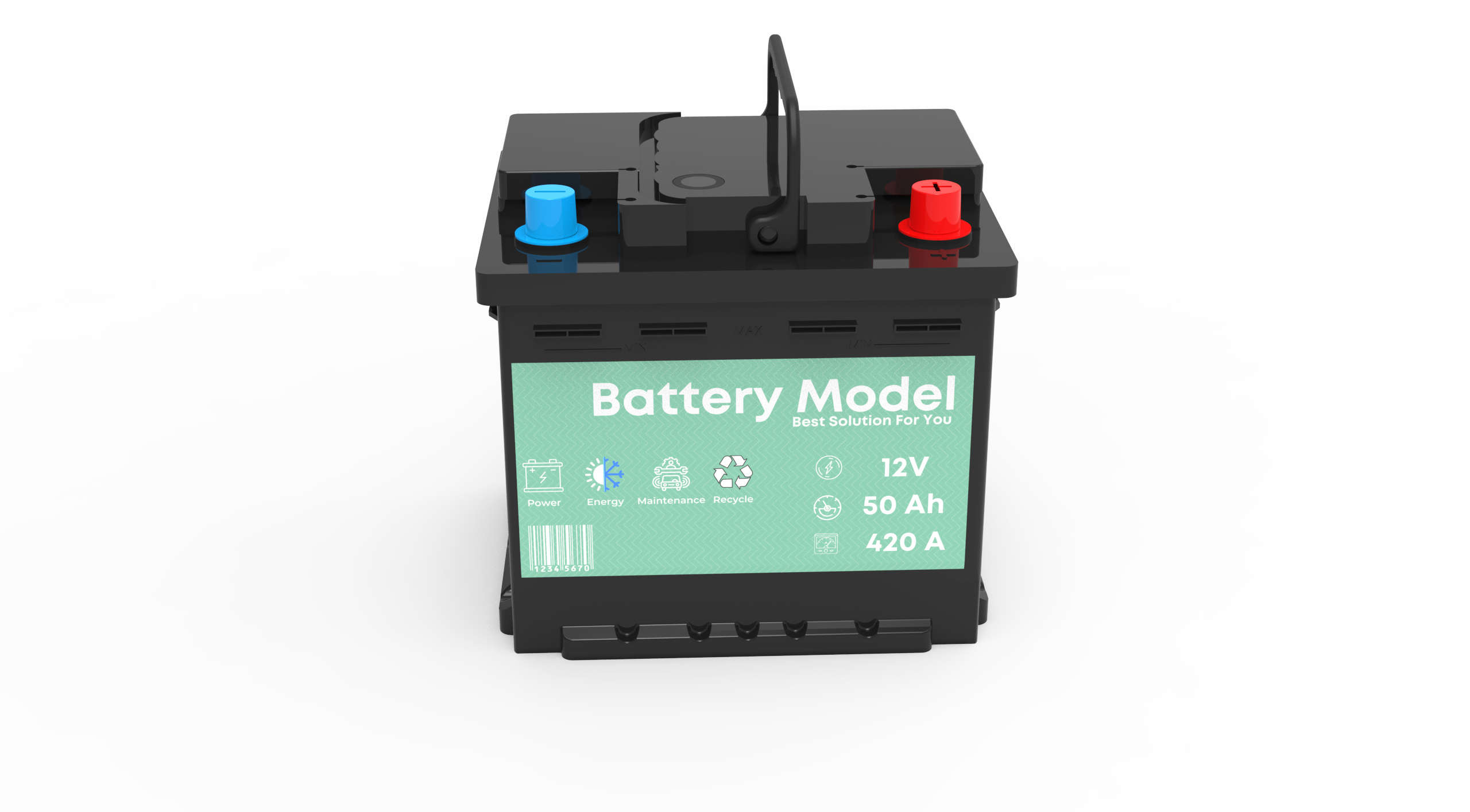 3D Car Battery 12V 50Ah 420A model - TurboSquid 1717120