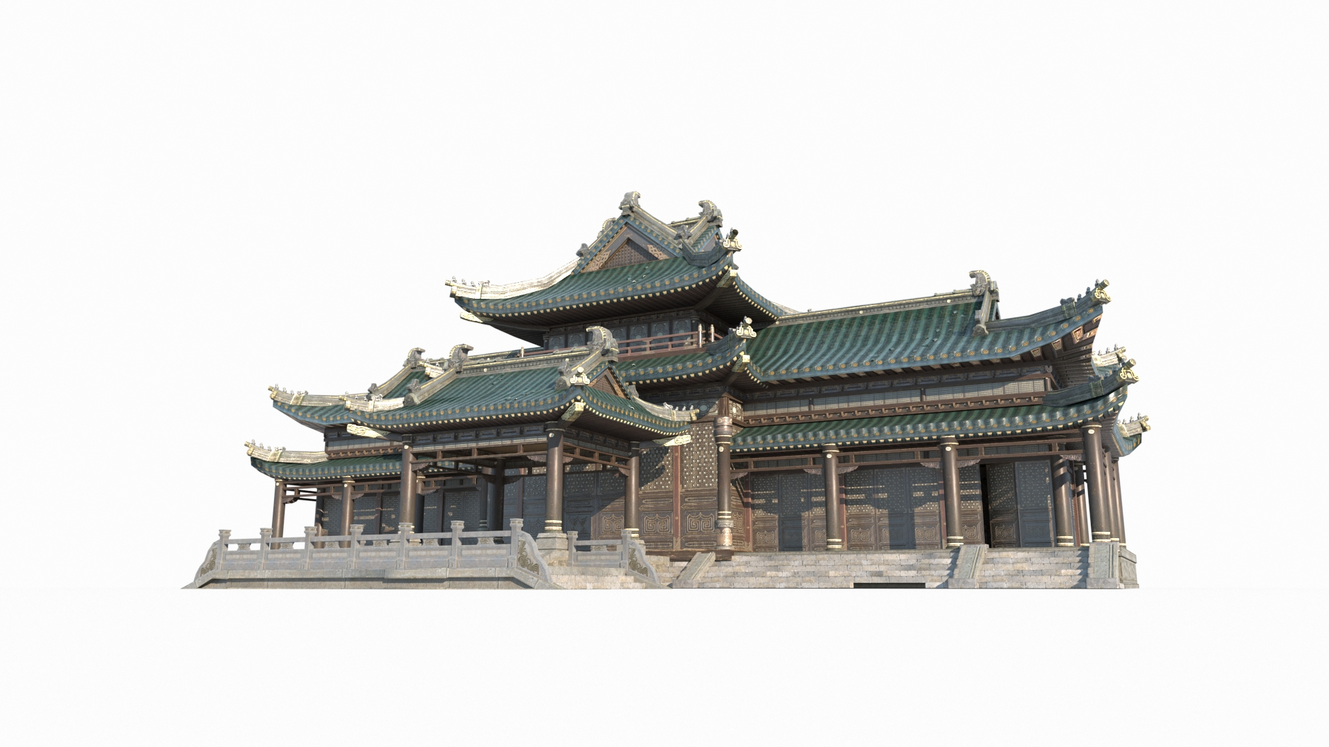 Large Ancient Architectural Palaces In Asia Model - TurboSquid 2053572