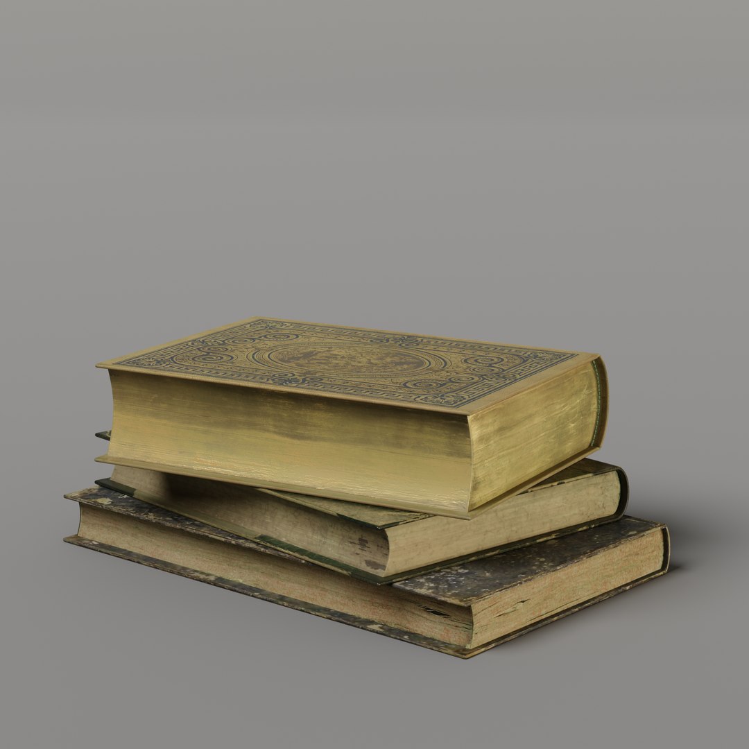 3 Antique Books - Closed And Opened 3D - TurboSquid 1988062