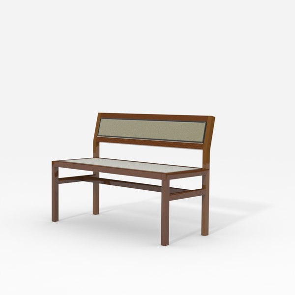 bench seat suede 3d 3ds