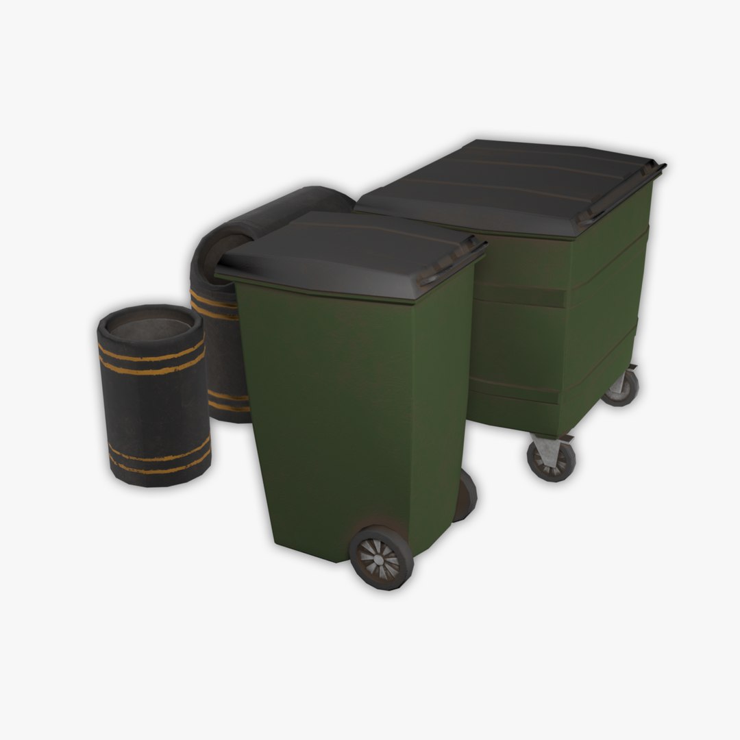 Street garbage boxes model - TurboSquid 1499400
