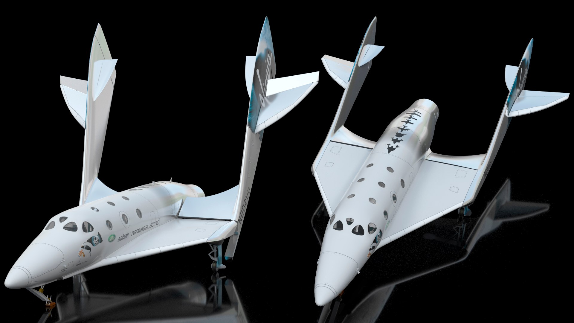 VSS Unity Virgin Suborbital Spaceplane Rigged 3D model - TurboSquid 1838738